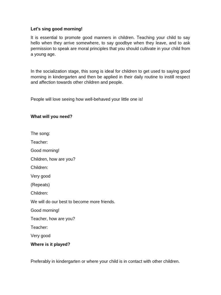 Preschool Emergent Activity | PDF | Senses | Taste