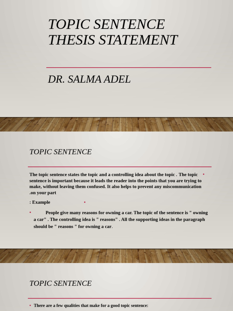 Topic Sentence | PDF