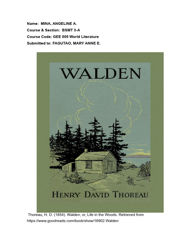 WALDEN | PDF | Walden | Henry David Thoreau