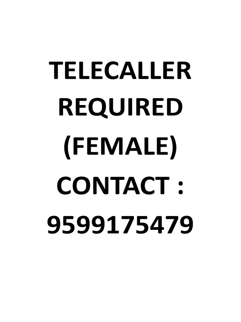Telecaller Required | PDF