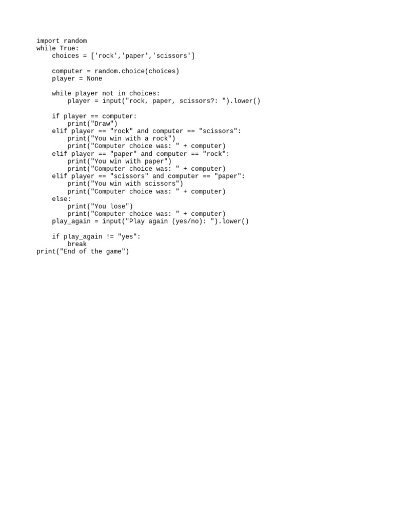 Rock,Paper,Scissors | PDF