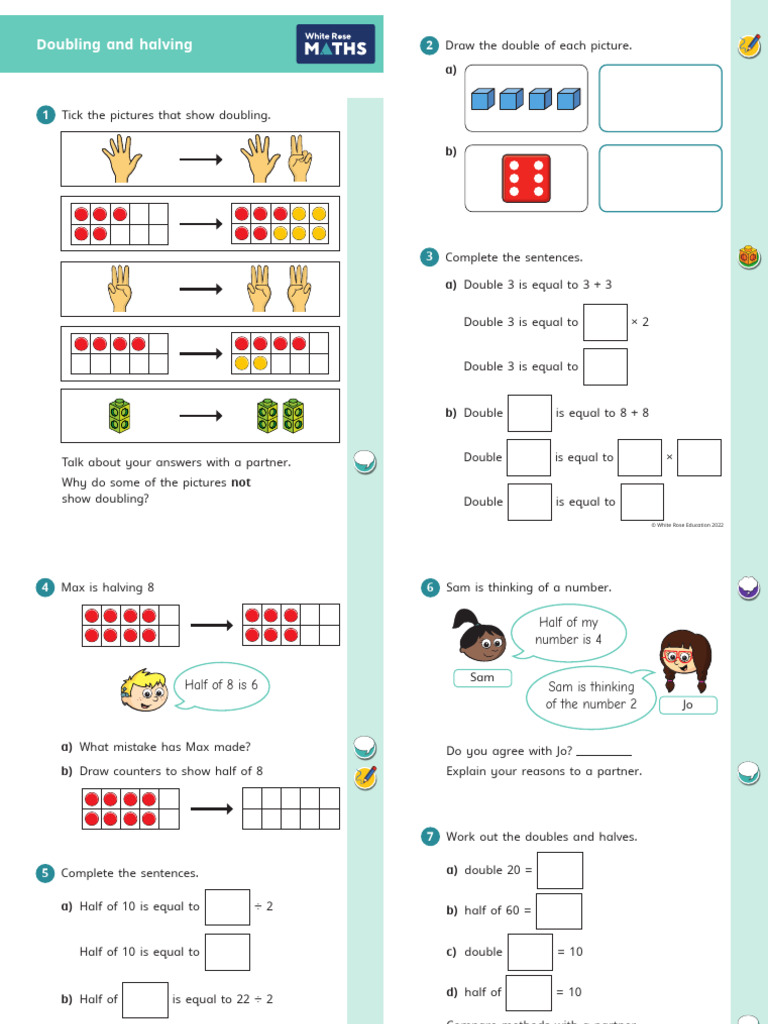 Doubling & Halving for Kids | PDF