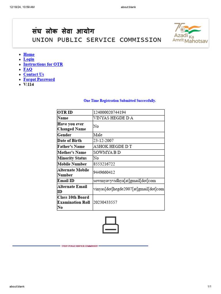 Union Public Service Commission: Home Login Instructions For OTR FAQ Contact Us Forgot Password ...