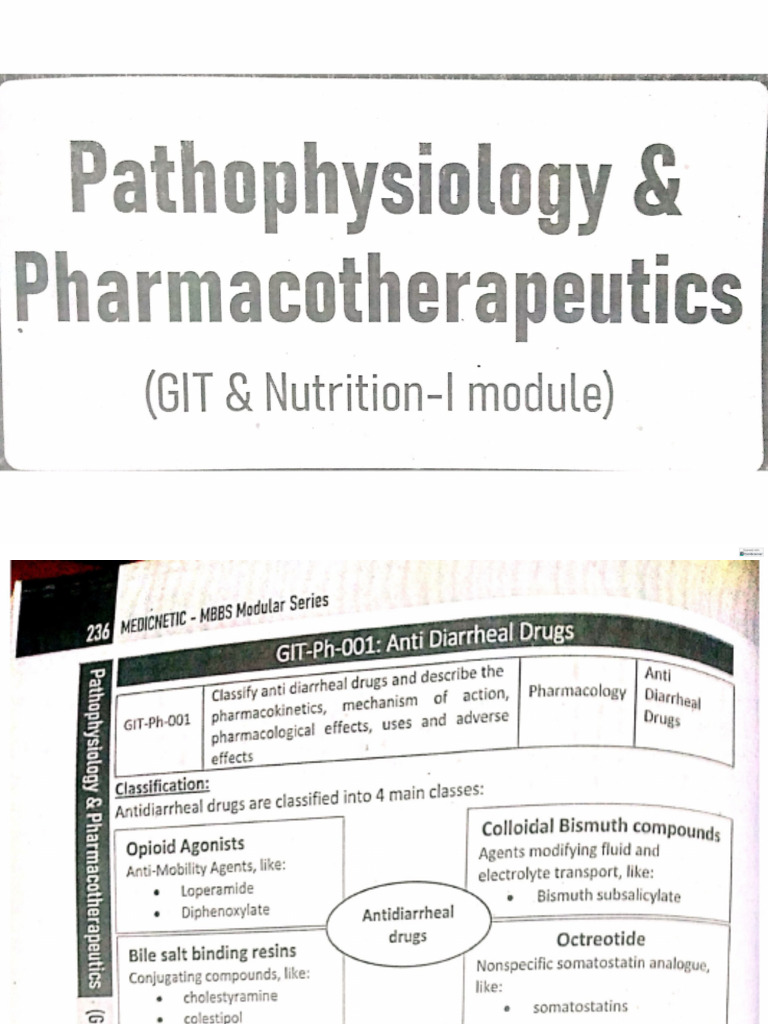 (B4 GIT) Pathophysiology and Pharmacother | PDF
