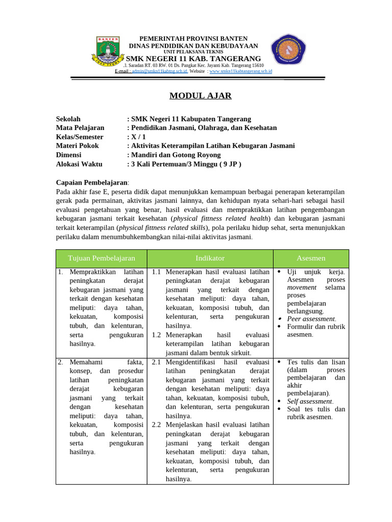 Modul Aktivitas Kebugaran | PDF