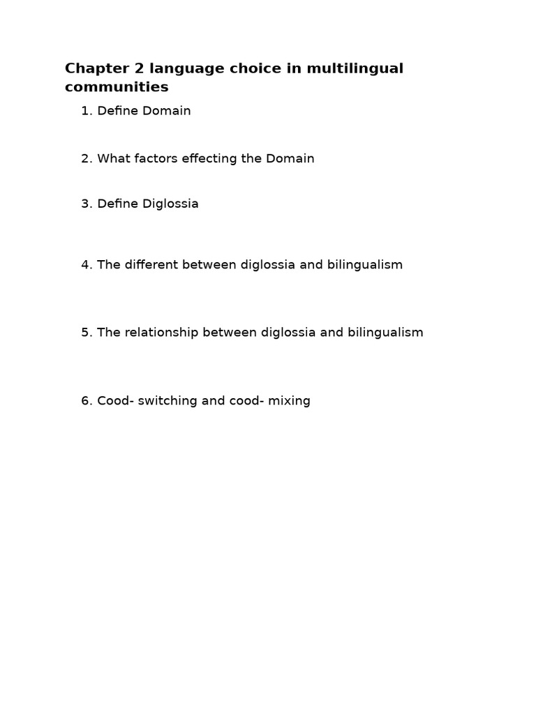 Language Use in Multilingual Areas | PDF