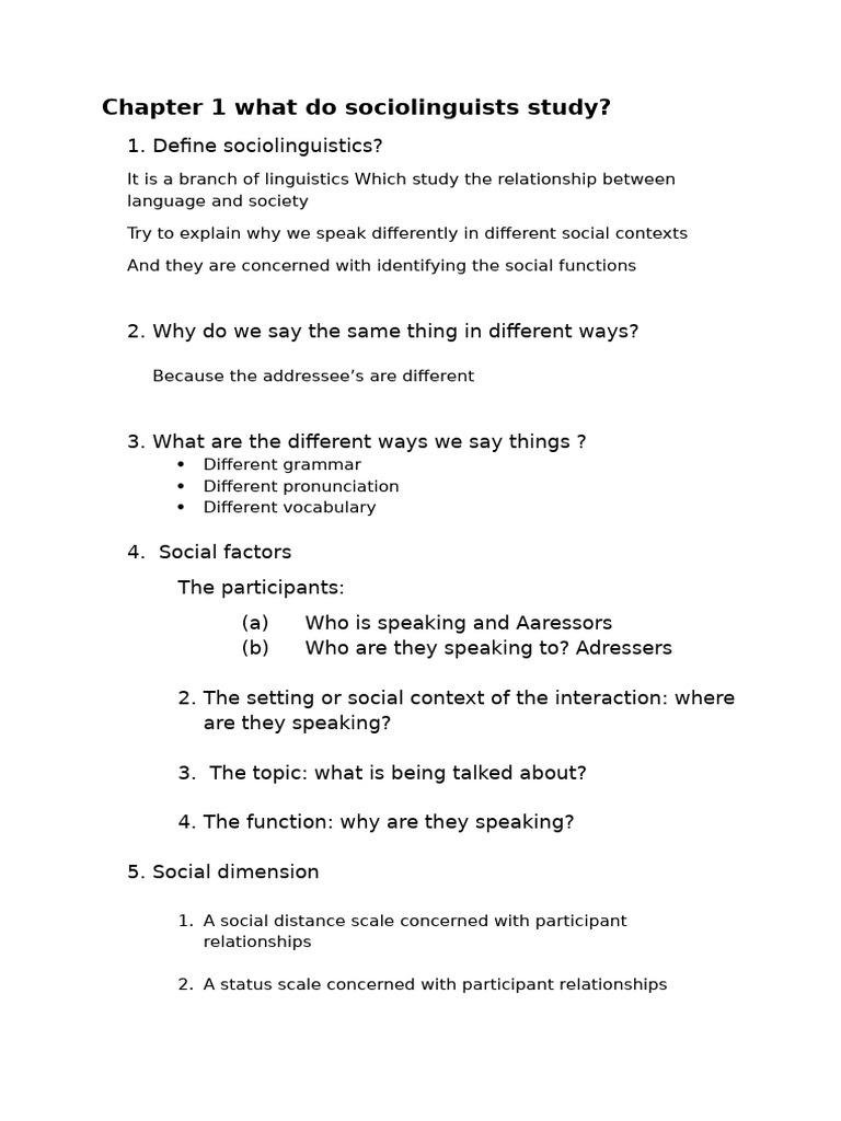 Understanding Sociolinguistics Basics | PDF