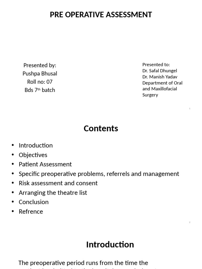 Pre Operative Assessment / Medical | PDF | Cirrhosis | Anesthesia