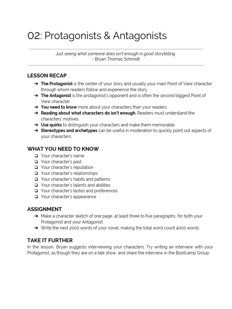 02 Protagonists&Antagonists | PDF