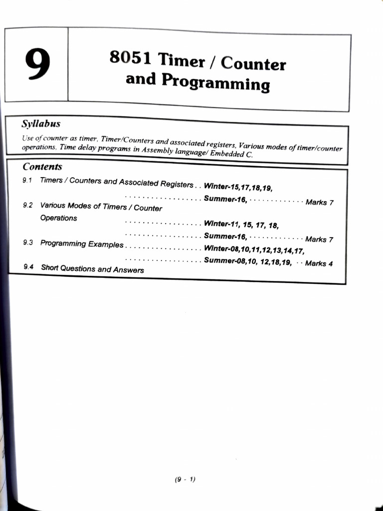 Unit-6 8051 Timer Counter and Programming Technical | PDF | Microcontroller | Timer