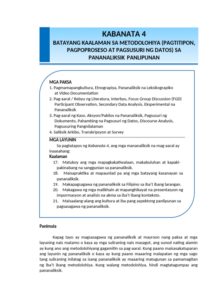 Aralin 4 FIlDIs | PDF