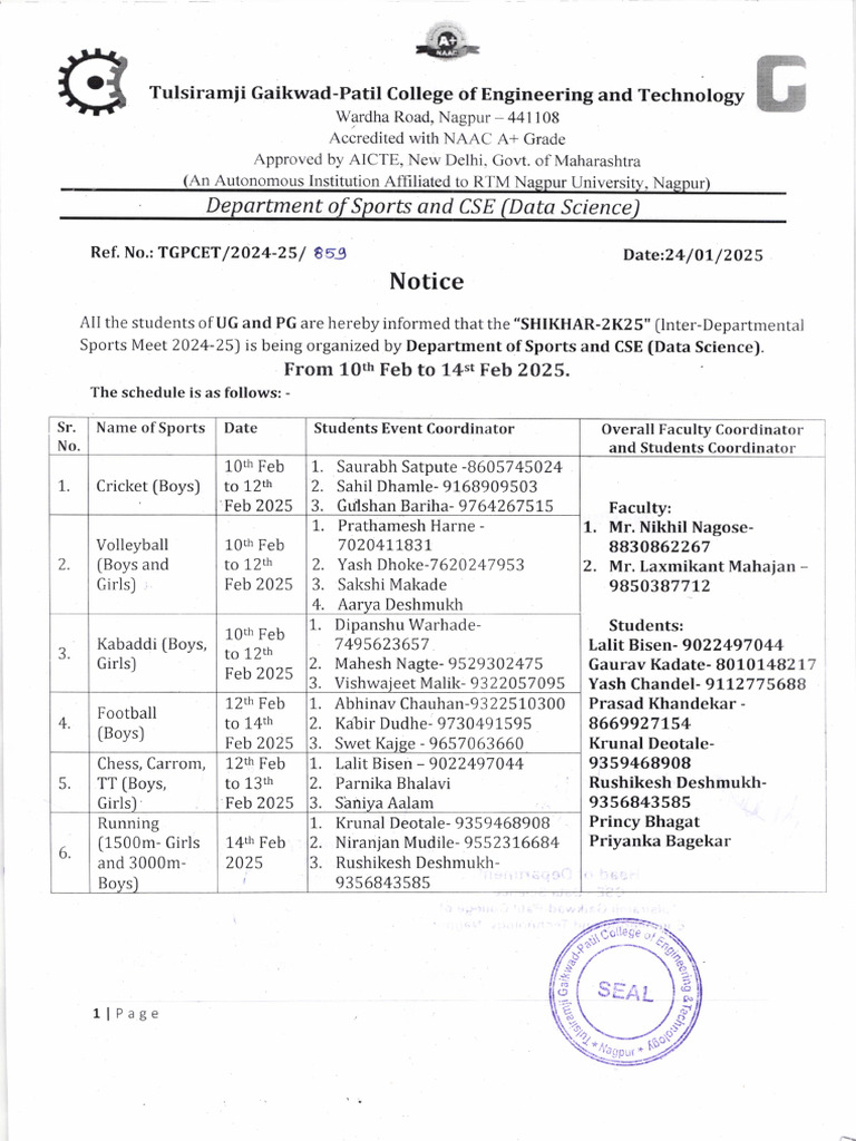 Notice Shikhar 2k25 | PDF | Engineering