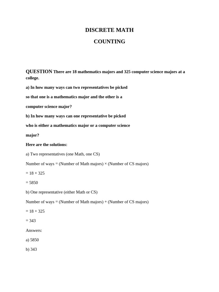 discrete math counting | PDF | Numbers | Mathematical Concepts