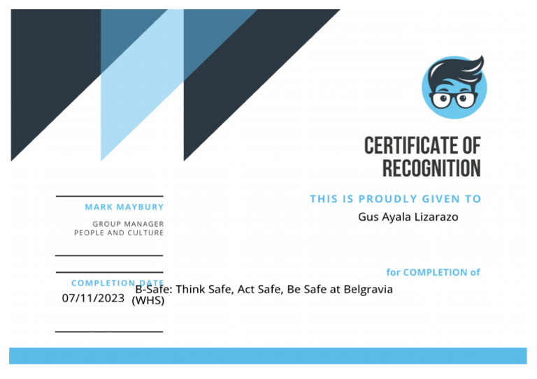 Certificate Be Safe | PDF
