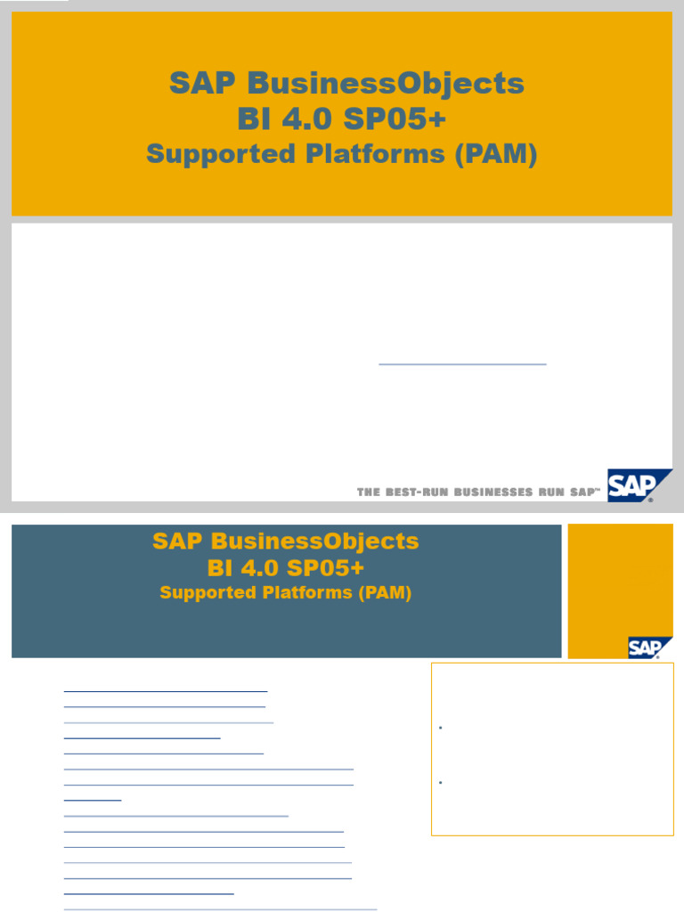 SAP BusinessObjects BI 4.0 SP05+ Supported Plat | PDF | Java Version History | Ibm Db2