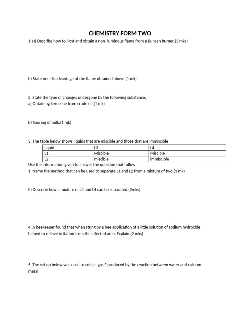 CHEM- FORM 2 | PDF | Chemical Elements | Salt (Chemistry)