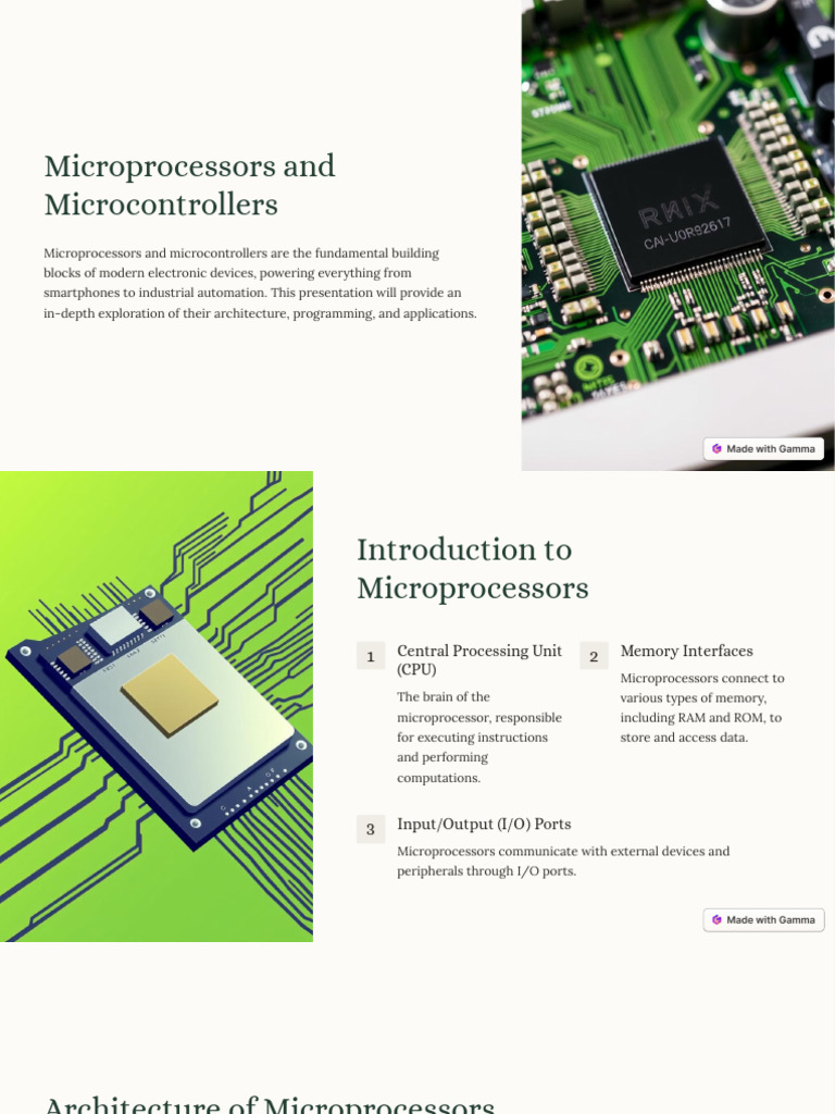 Microprocessors & Microcontrollers Overview | PDF | Microcontroller ...