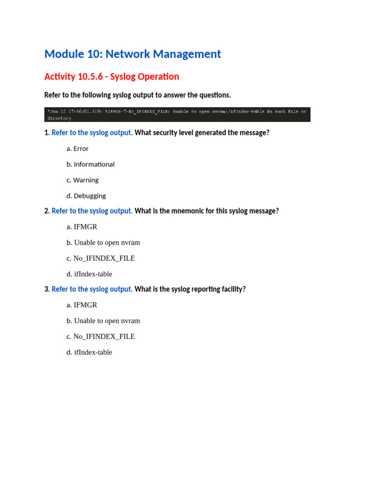 ENSA - Module 10 - 10.5.6 | PDF