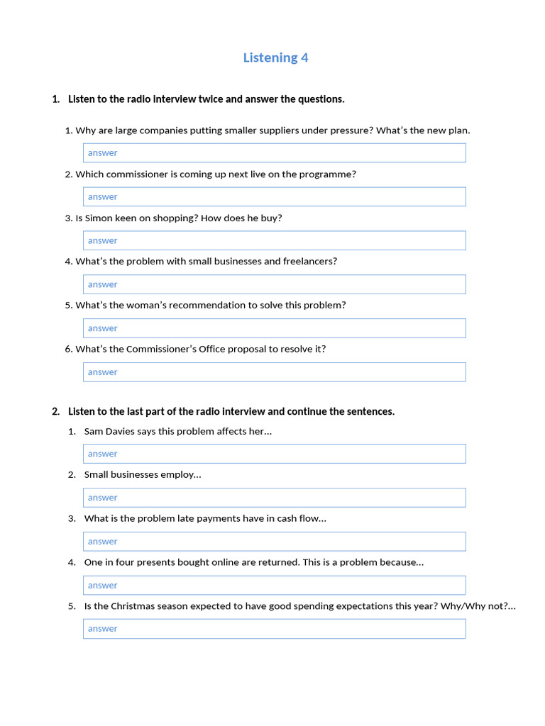 Listening 4 | PDF