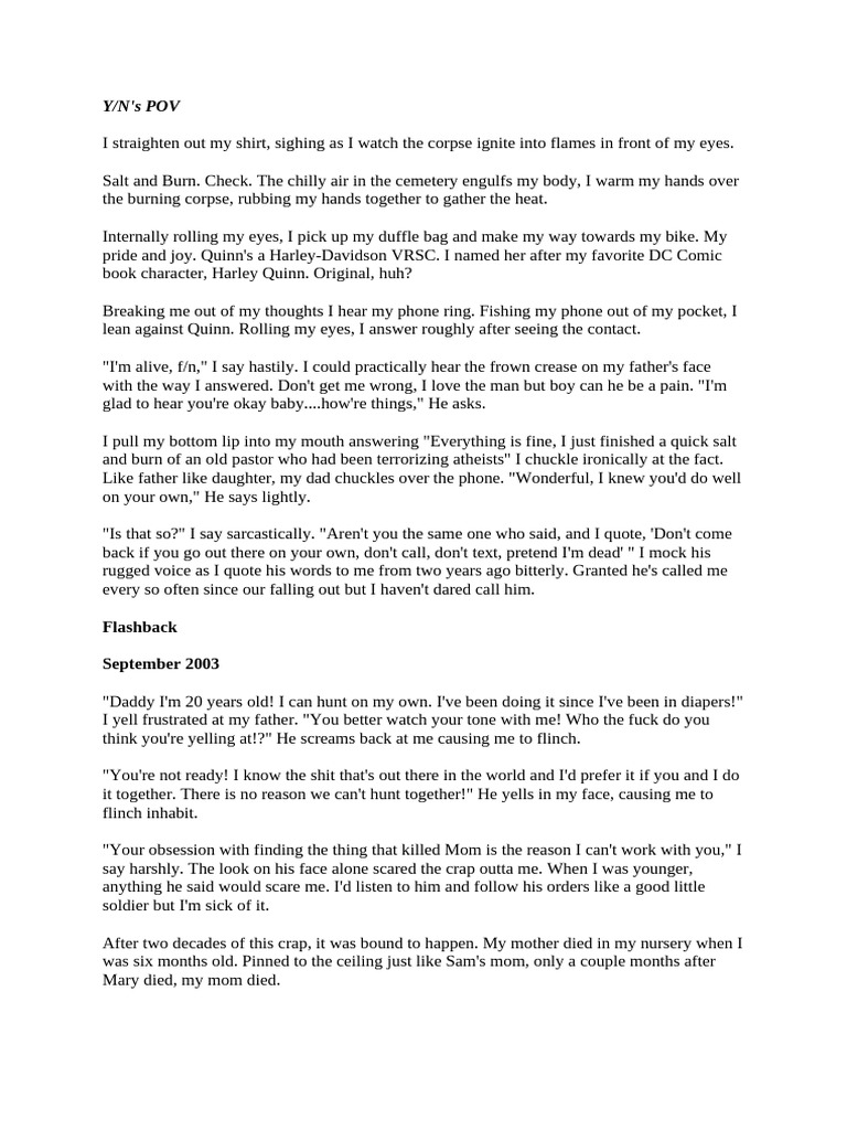 Supernatural Re-Write Prologue | PDF