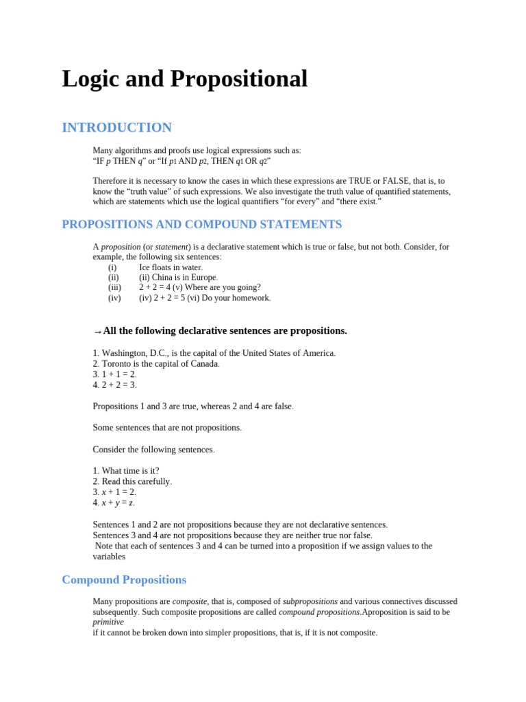 Logic and Propositional ADS1-FILE-1 | PDF | If And Only If | Contradiction