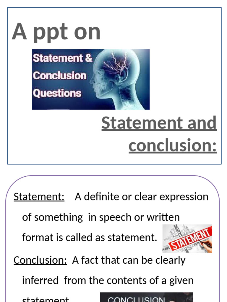 Statement and Conclusions | PDF | Inference