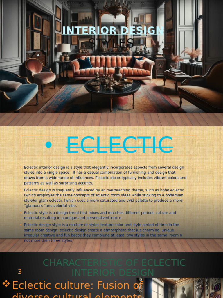 ELECTIC STYLE (Autosaved) | PDF | Interior Design | Decorative Arts