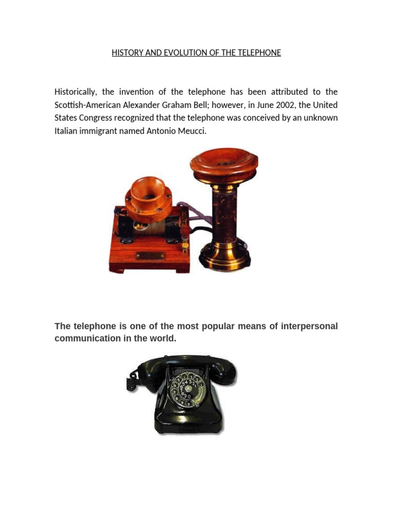 Evolution of the Telephone and Mobile Phones | PDF