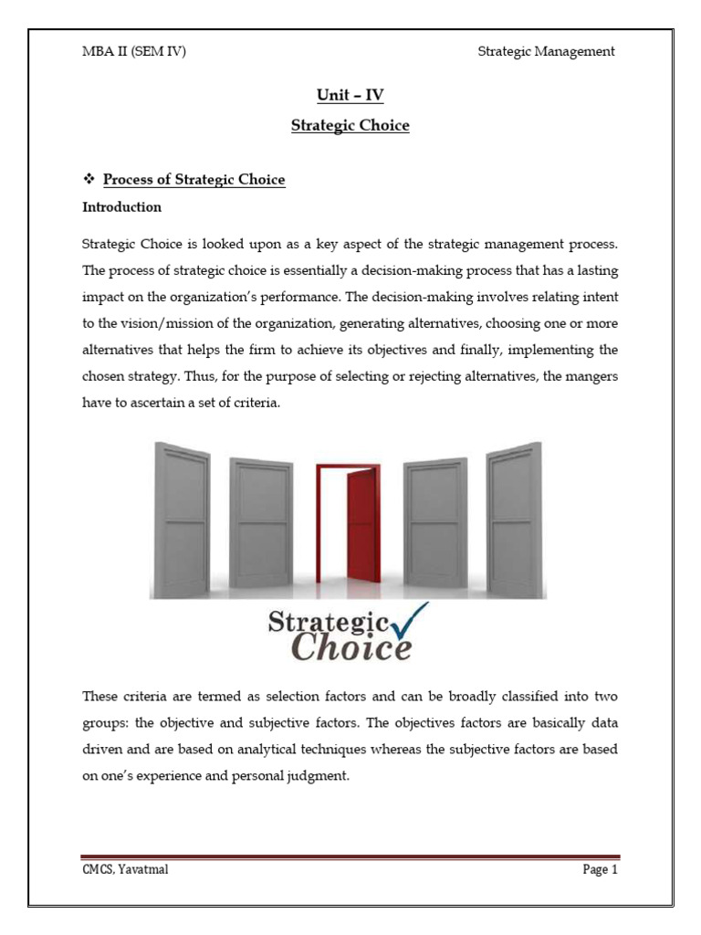 Stategic Management Notes - UNIT 4 | PDF | Strategic Management | Swot ...