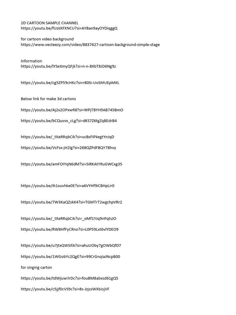 Youtube Informational Channel Links | PDF