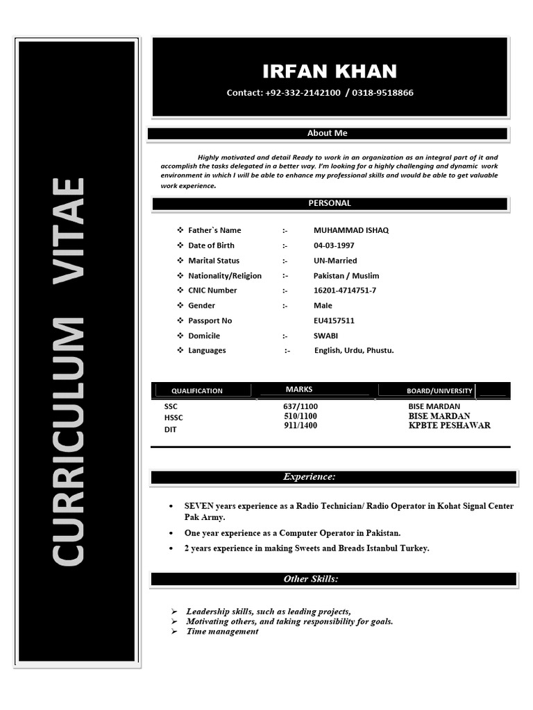 Irfan Khan CV | PDF