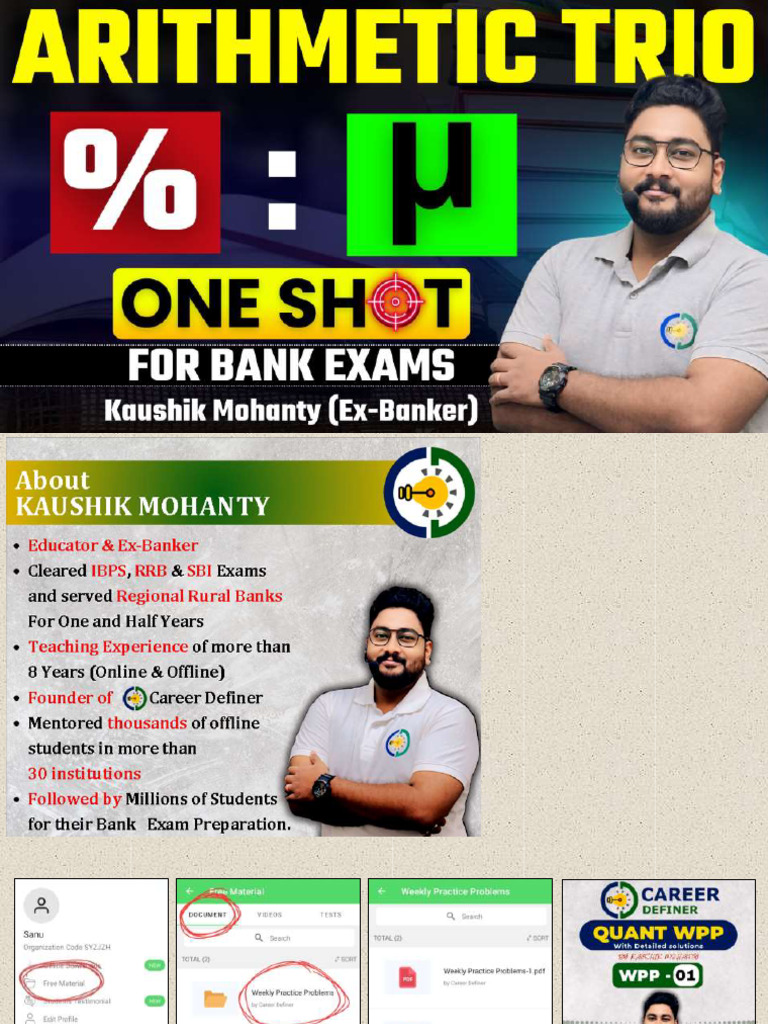 Percentage, Ratio & Average One Shot | PDF | Arithmetic | Mathematics