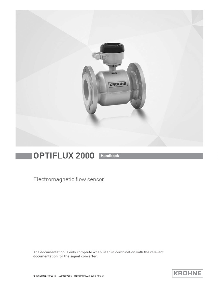 MA OPTIFLUX2000 en 191129 4000839506 R06 | PDF | Flow Measurement ...