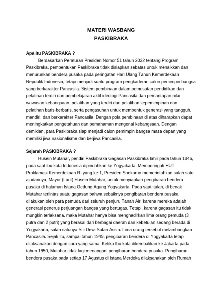 Materi Wasbang Paskibraka | PDF
