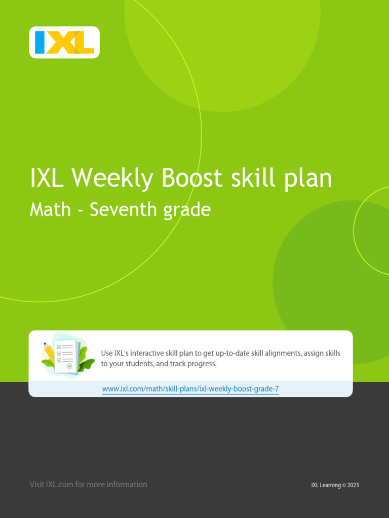 IXL Math IXL Weekly Boost Grade 7 | PDF | Division (Mathematics) | Area