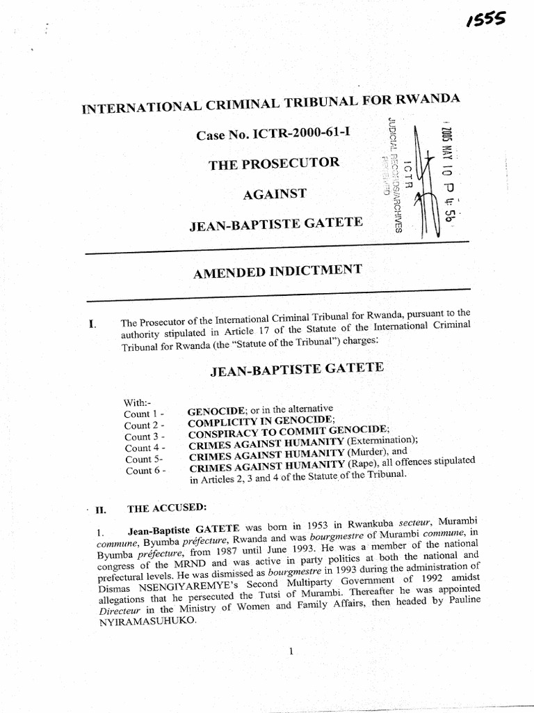 Jean Baptsists Gatete. Rwanda Genocide | PDF | Criminal Justice | Crime ...