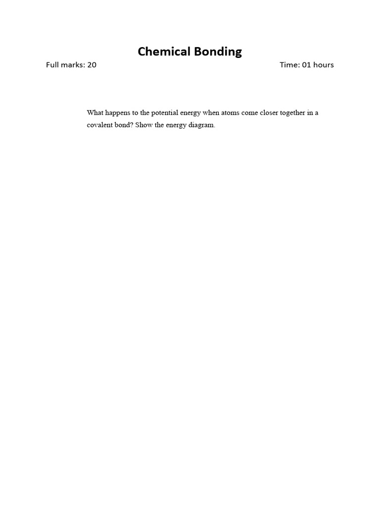 Chemical Bonding Class Test 24.11.2024 | PDF