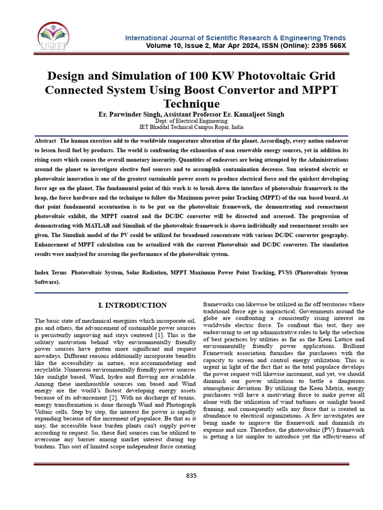 Ijsret v10 Issue2 273 | PDF | Photovoltaic System | Photovoltaics