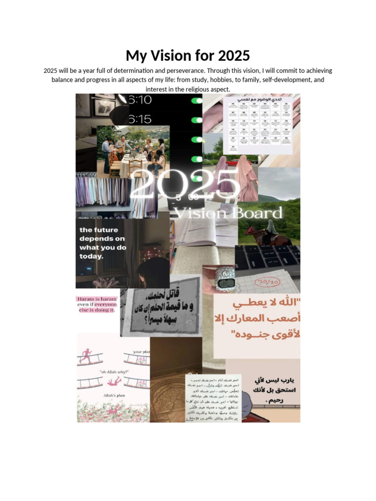 My Vision For 2025 1 3 Pdf Goal Healthy Diet