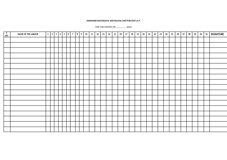 Labour Work Sheet | PDF