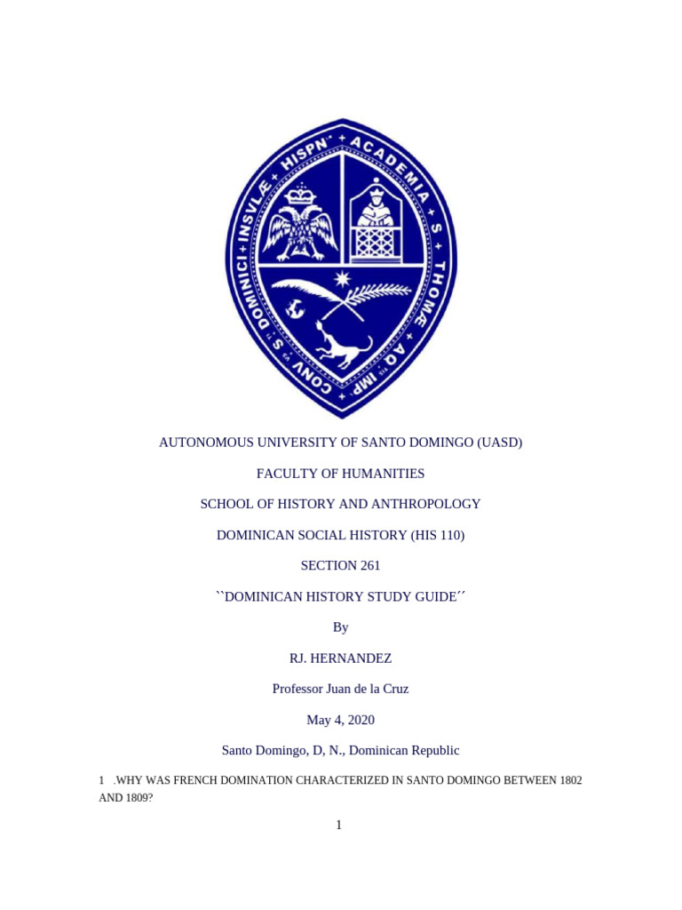 Dominican History Study Guide | PDF | Dominican Republic