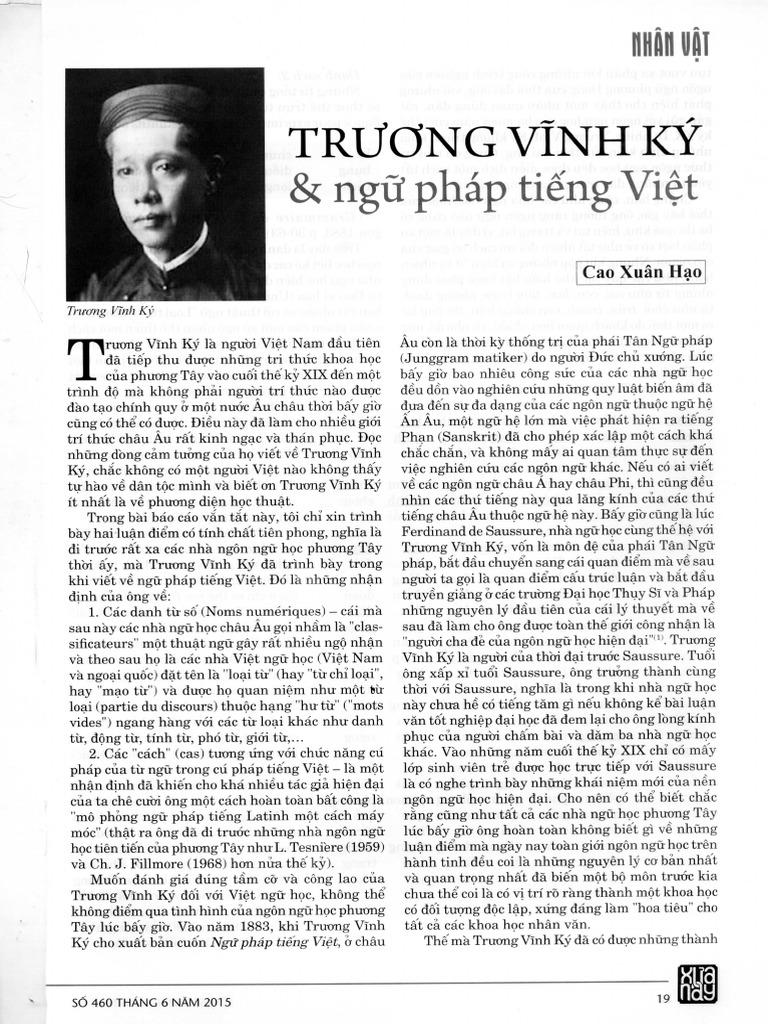 Truong Vinh Ky Va Ngu Phap Viet | PDF