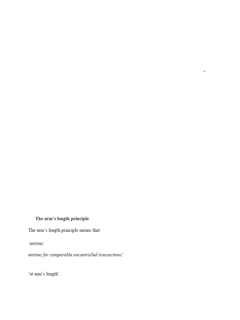 Arm's Lenght Principle and Transfer Pricing Explained | PDF | Taxes ...