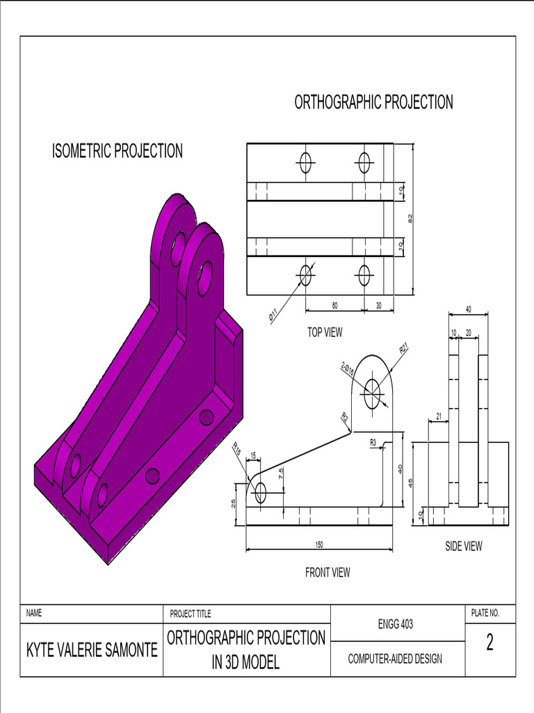Samonte, Kyte - Plate No.2 | PDF | Technical Drawing | Projective Geometry