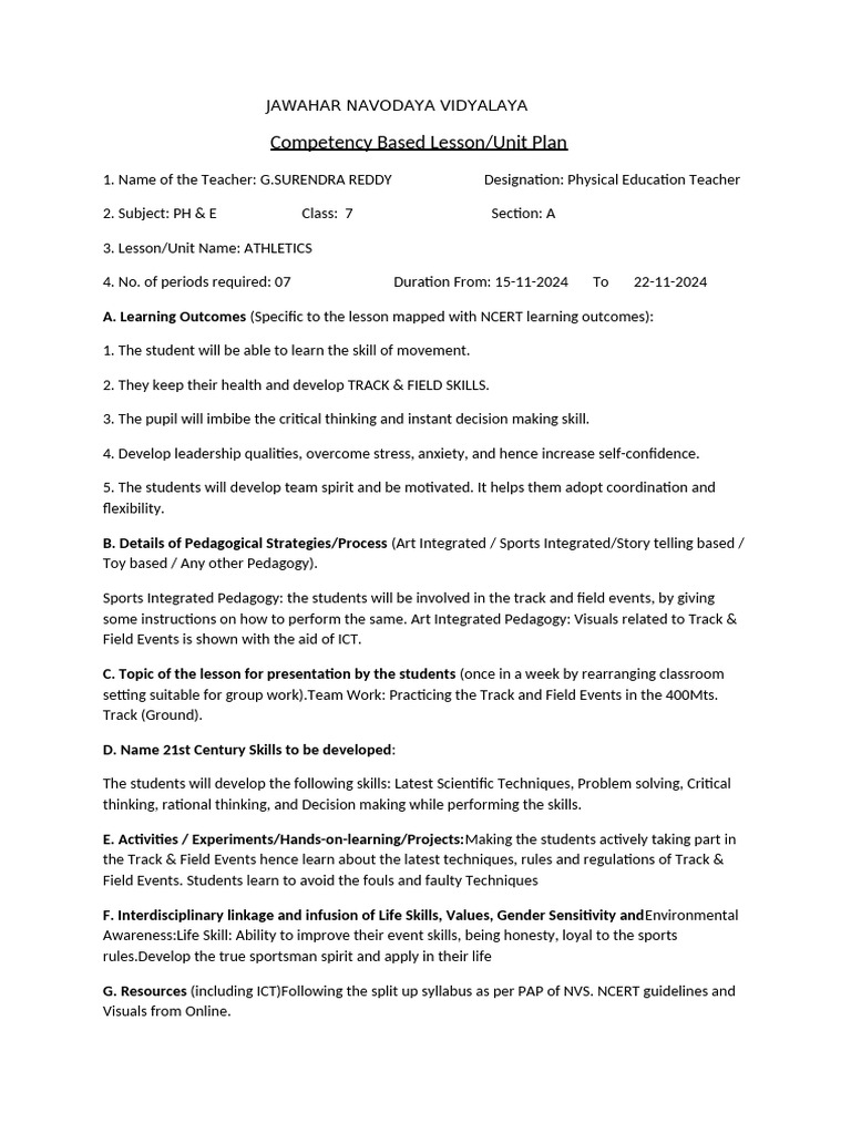 Jawahar Navodaya Vidyalaya | PDF