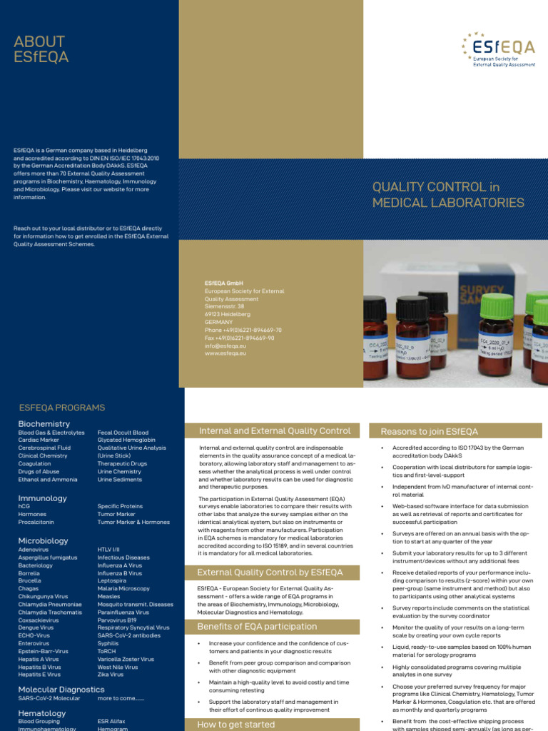 ESfEQA - Flyer General 297 09 - 2020 | PDF | Quality Assurance | Virus