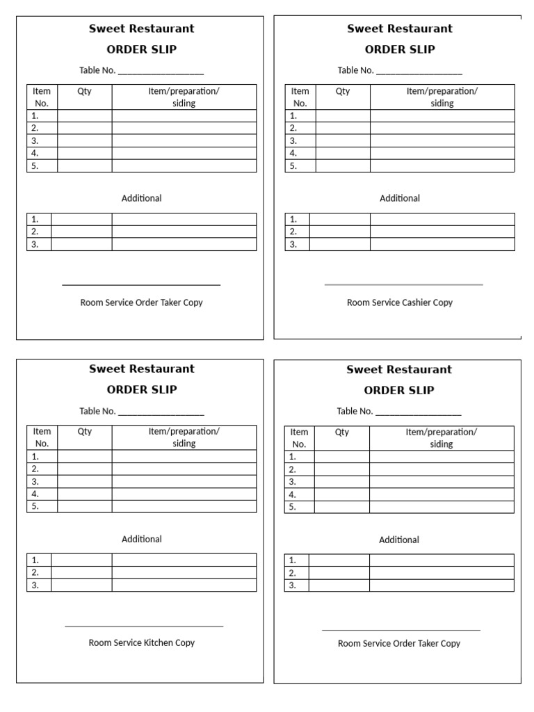 Order Slip New | PDF