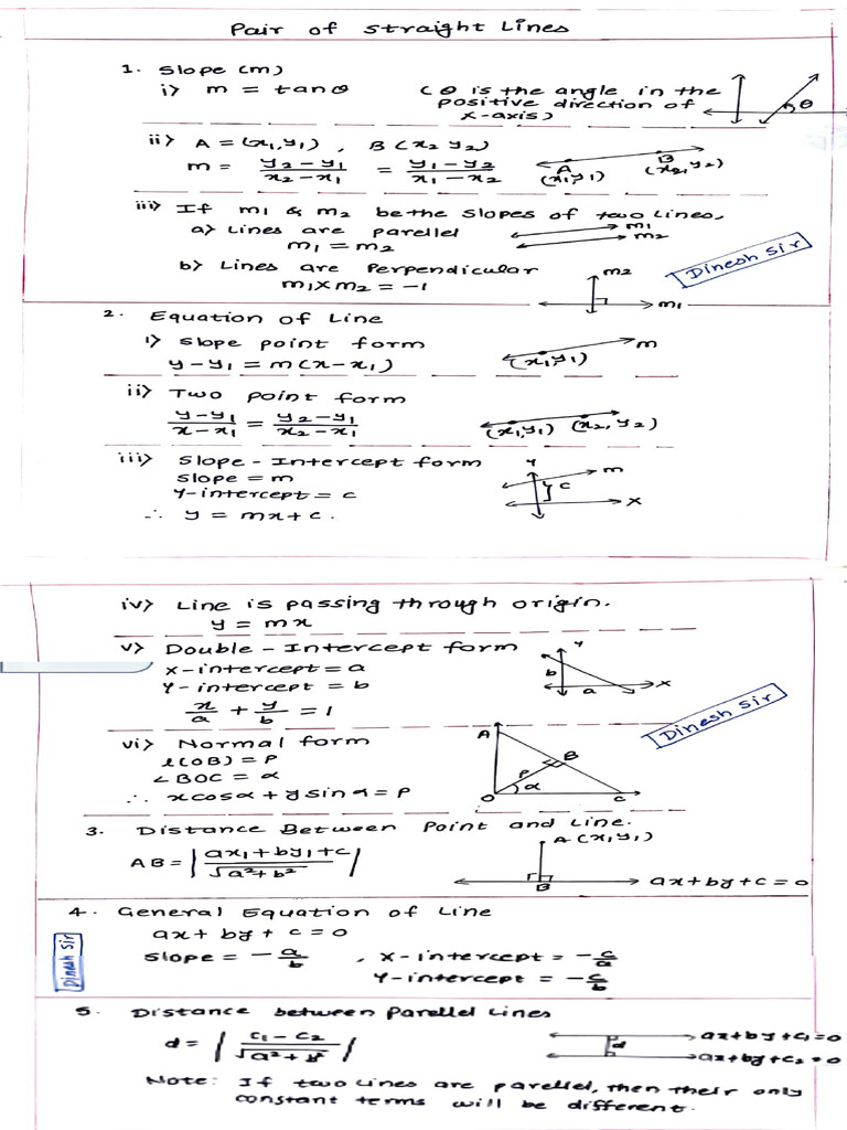 Pair of Straight Lines | PDF