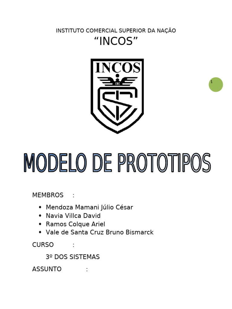 Modelo de Protótipos (Apresentação) | PDF | Protótipo | Engenharia de ...