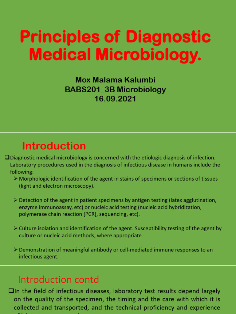 Diagnostic Methods in Microbiology | PDF | Medical Microbiology | Infection
